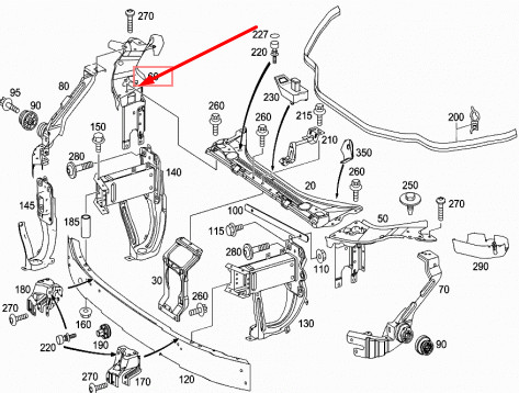 MERCEDES-BENZ E-CLASS W211 RIGHT HEADLIGHT BRACKET A2116200416 NO DUTY ...