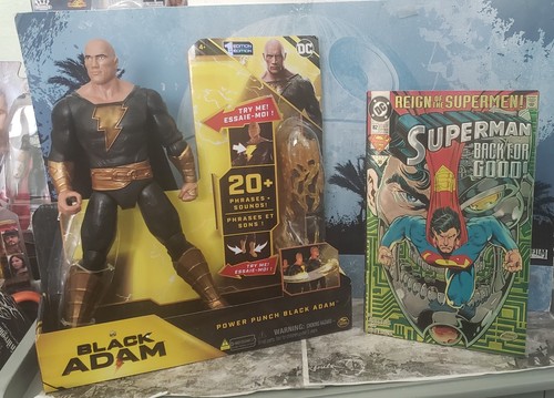 DC Power Punch Black Adam Figure 12 Inch 90's Superman Comic Book | eBay