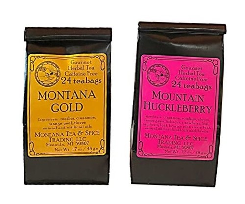 Montana Tea & Spice Mountain Huckleberry & Montana Gold Tea Bags Combo ...