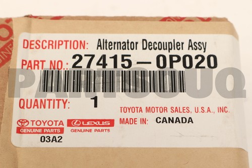 274150P020 Genuine Toyota PULLEY, ALTERNATOR 27415-0P020 | eBay