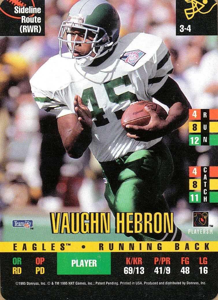 DONRUSS RED-ZONE Vaughn Hebron EAGLES Virginia Tech HOKIES | eBay