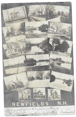 Newfields, NH New Hampshire 1907 RPPC Postcard, 18 Views, Churches ...