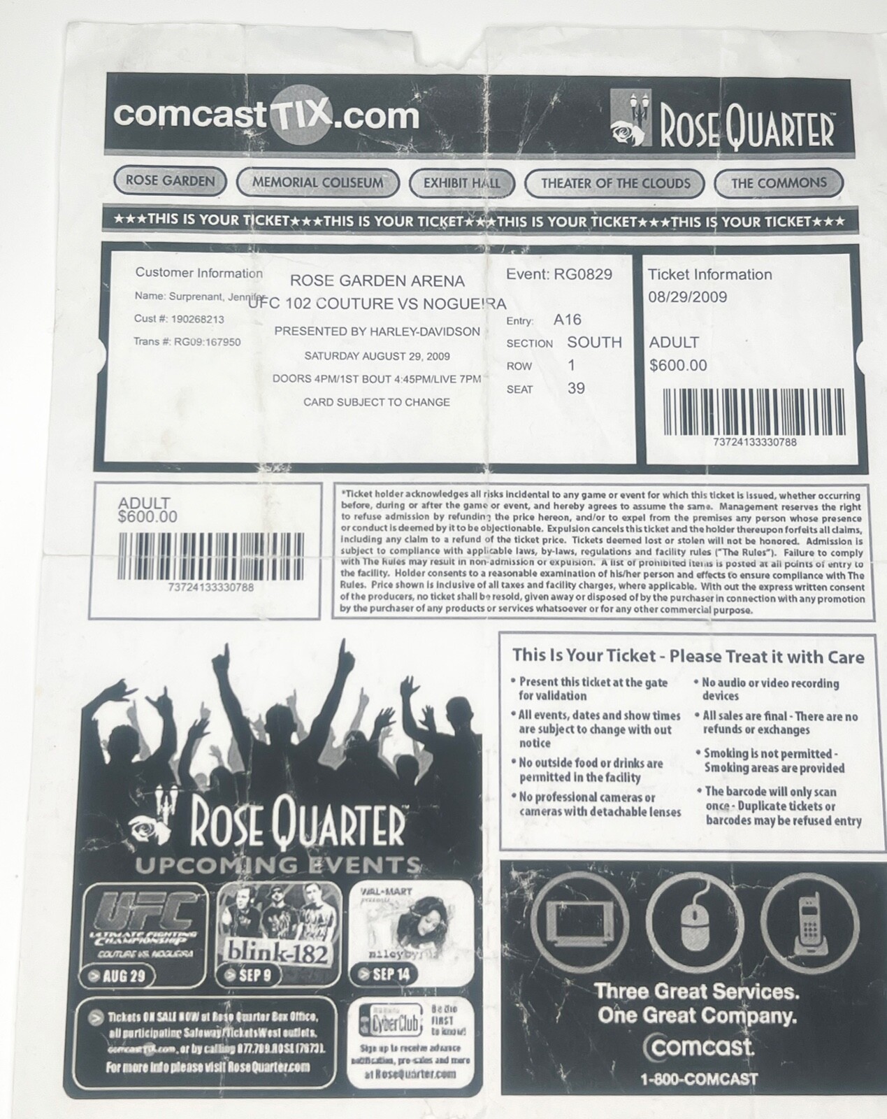 UFC 102 Couture vs Nogueira Program, Press Kit, T Shirt, ticket stub | eBay