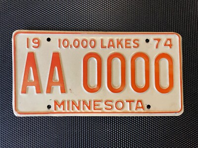 1974 MINNESOTA SAMPLE LICENSE PLATE 74 10,000 LAKES | eBay