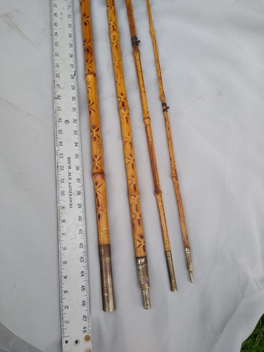 ANTIQUE BAMBOO FISHING ROD POLE AWESOME MARKINGS VINTAGE | eBay