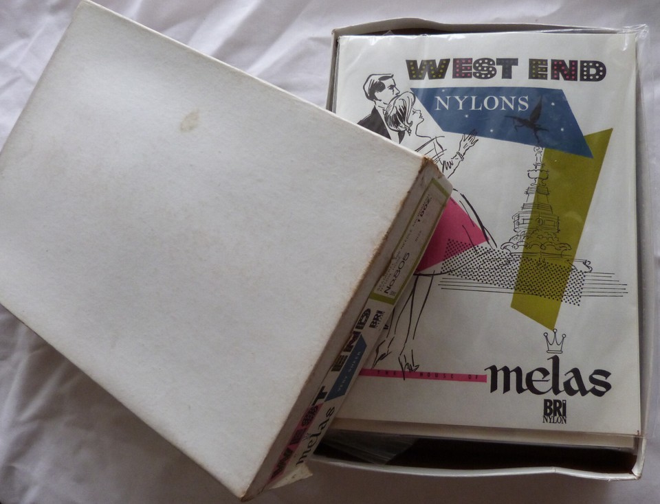 Very Rare Vintage Box of 12 Large Size Melas RHT Nylon Stockings in ...
