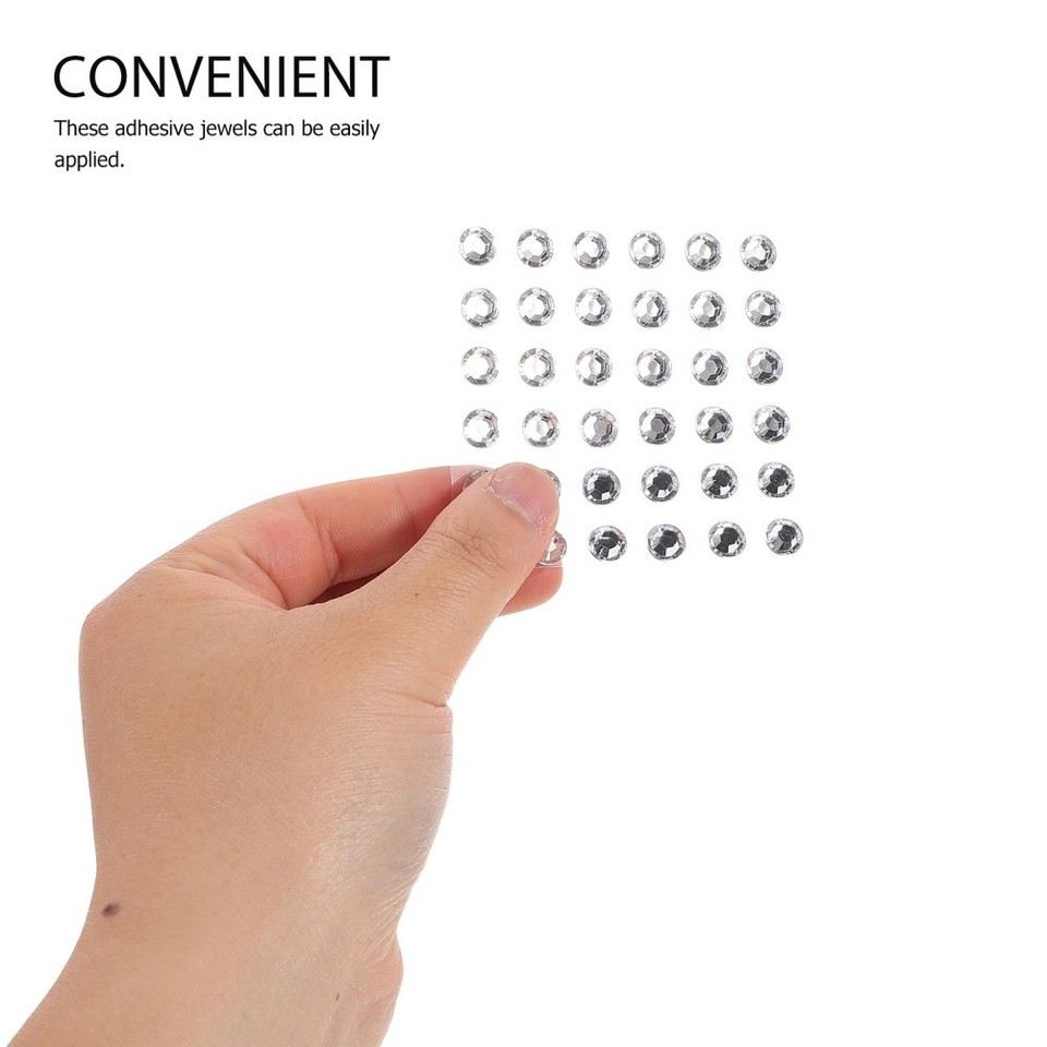 250 Pcs Plastic Rhinestones Festival Face Gems Adhesive Jewels Clear ...