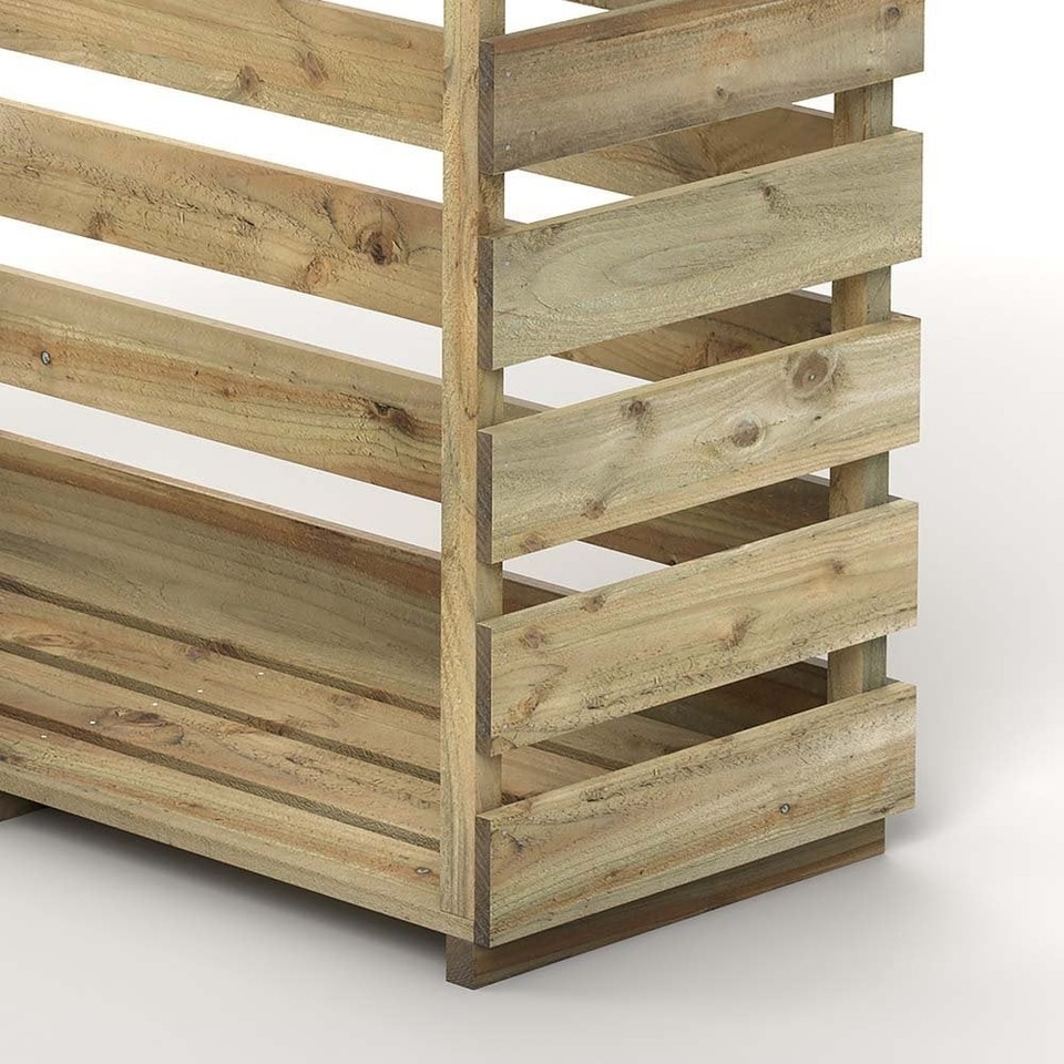 Wooden Log Store Backdoor & Patio Wood Firewood Outdoor Garden Storage ...