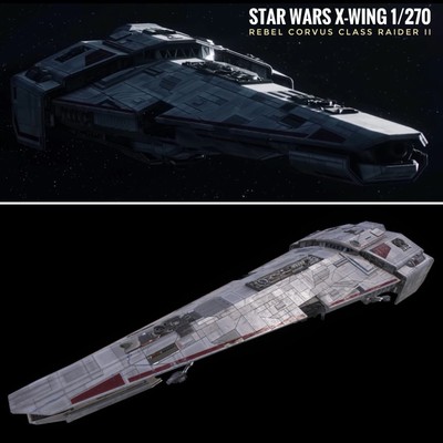 Star Wars X-Wing 1/270 Corvus Class Raider II Hand Painted 3D Print 14k ...