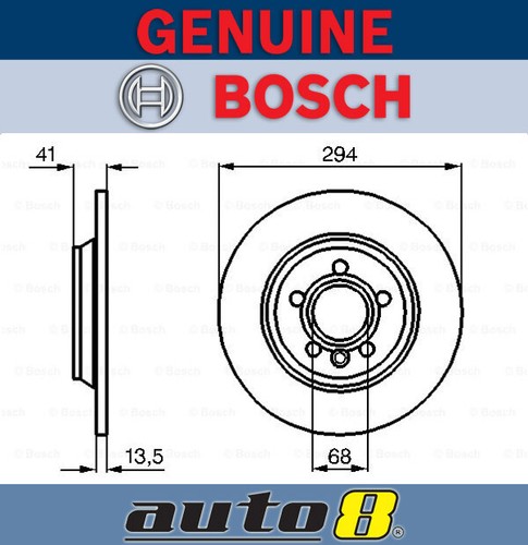 Bosch Rear Brake Disc Rotor for Volkswagen Transporter T4 70 7D 2.8L ...