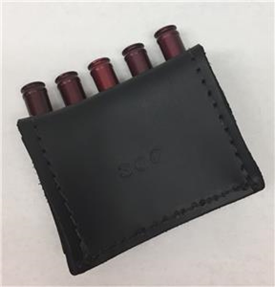 LEATHER RIFLE 5 CARTRIDGE CARRIER AMMO SLIDE FITS CAL. 300/243/270 ...