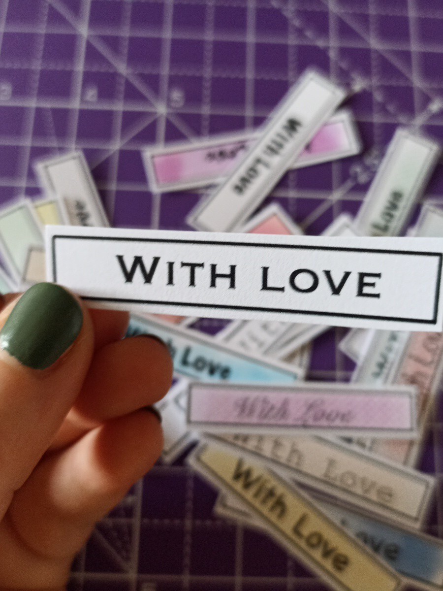 29 x Sentiments, Banners, With Love, unlaminated, card making, toppers ...