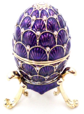 Purple Egg Trinket Box with Stand. Hand Made with Swarovski Crystals ...