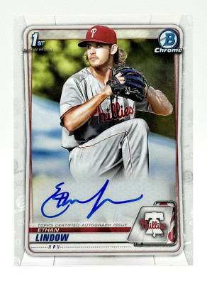 2020 Bowman Chrome Prospect Ethan Lindow RC Auto Philadelphia Phillies ...