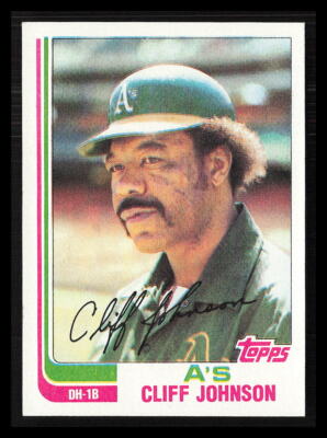 Cliff Johnson 1982 Topps #422 Oakland Athletics | eBay