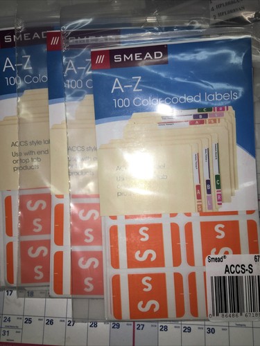 Lot-4,Smead A-X. 100 Color-coded Labels 67189 | eBay