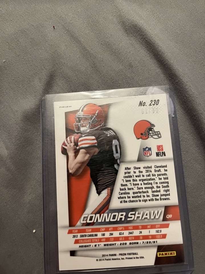 2014 Panini Prizm Light Blue Wave | Connor Shaw RC | #230 | 61/99 ...