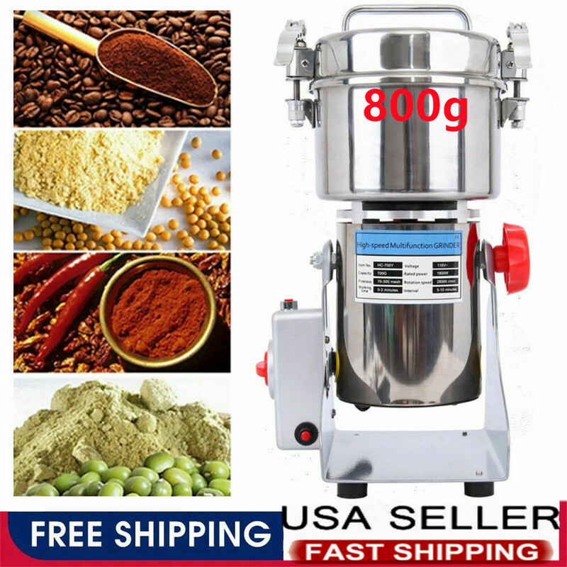 Electric Herb Grain Grinder 800g Wheat Mill Flour Powder Machine Dry ...