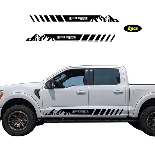 2pcs Mountain Graphics Door Side Vinyl Decals For Ford F-150 Lariat Car ...