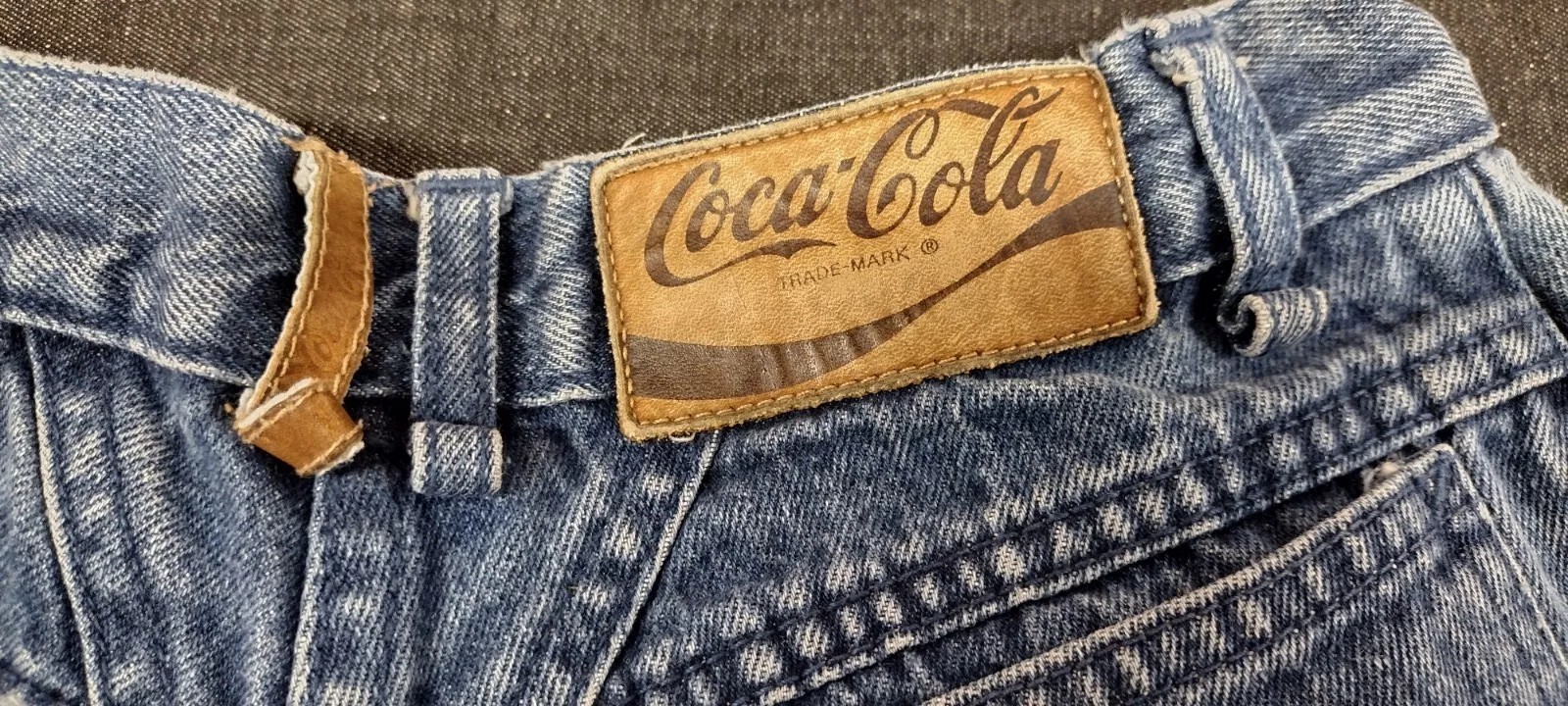 COKE RARE 80s Denim Vintage DENIM Coca Cola Leather p… - Gem