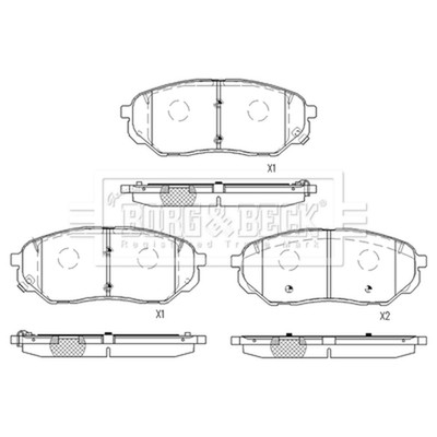 Brake Pads Set BBP2561 Borg & Beck Front 58101S1A70 58101C5A70 ...