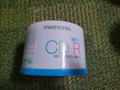 New + Sealed Memorex 50pcs CD-R Disc 700MB/80min 52X Spindle Silver 50 ...