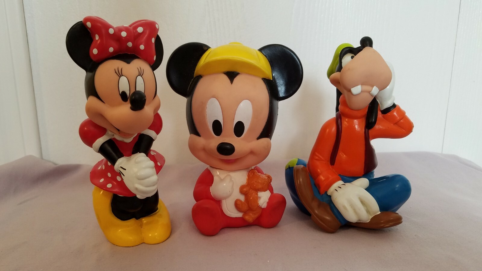 Vtg Set of Three Disney Squeaky Toys Rubber Arco Goofy/Minnie/Mickey | eBay