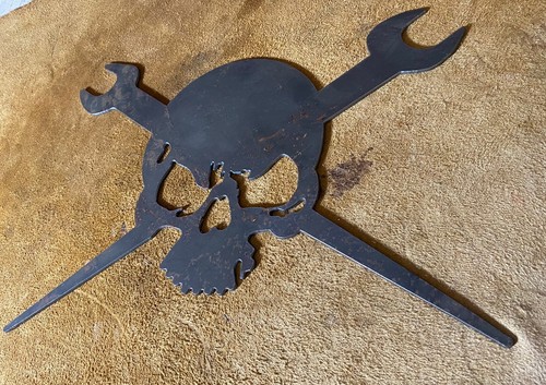 IRONWORKER SKULL AND CROSS SPUD WRENCH STEEL PLATE 1/8” X 17” X 12” | eBay