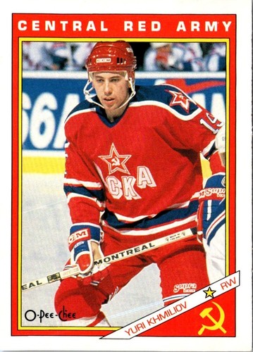 1991 O-Pee-Chee Central Red Army Yuri Khmylev #16R CSKA Moscow Hockey ...