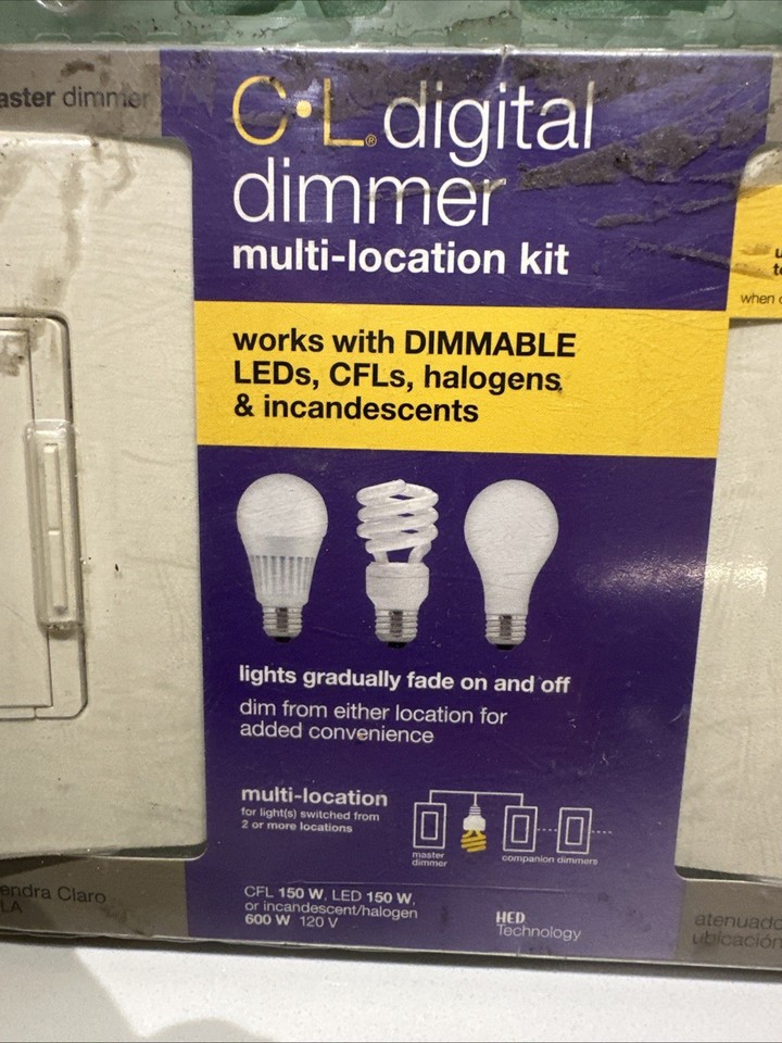 Lutron Maestro LED+ Digital Dimmer Kit 150-Watt MACL-153M-RHW-LA 2-Pack ...