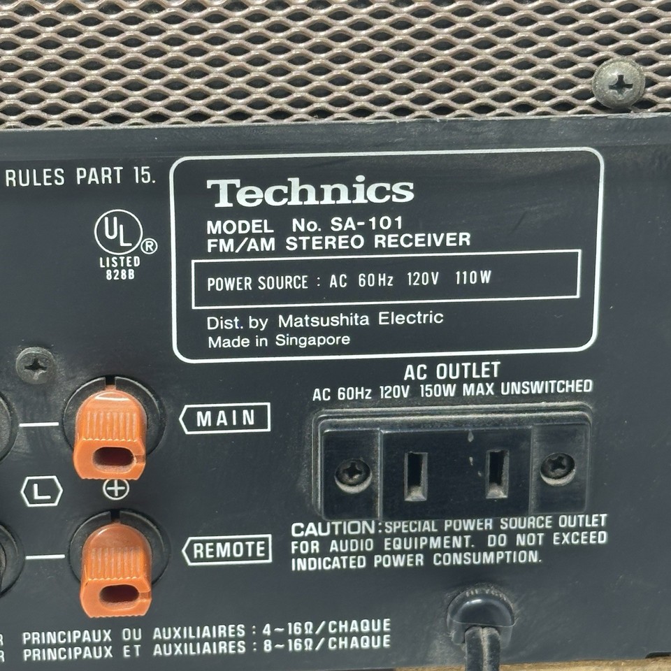 Technics SA-101 AM/FM Stereo Receiver Vintage | eBay