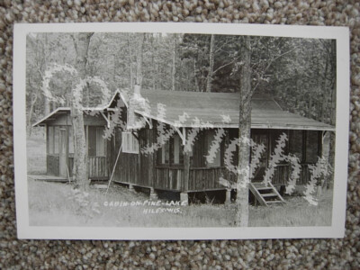 RPPC-HILES WI-CABIN ON PINE LAKE-WISCONSIN-FOREST COUNTY-REAL PHOTO WIS ...