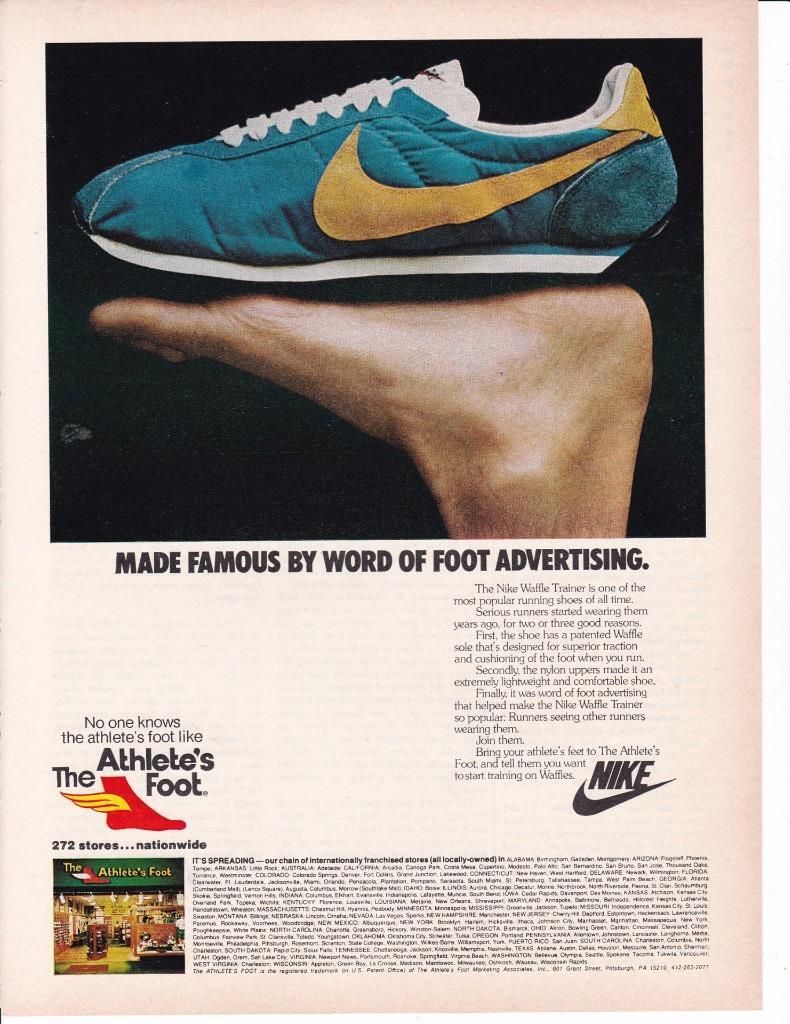1979 Nike Running Shoe Print-Ad / Great Art-The Athlete's Foot | eBay