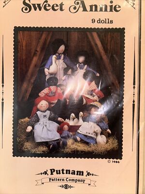 Sweet Annie 9 Country Folk Dolls -Putnam Pattern Co. Pattern ppc 15 ...
