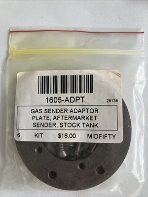 Gas Sender Adapter Plate, Aftermarket Sender, Stock Tank | eBay