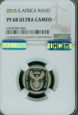 2015 SOUTH AFRICA 1 RAND NGC PF68 MAC UHCam 2ND FINEST MAC SPOTLESS 667 ...