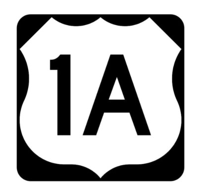 12" us route 1a highway bumper sticker decal usa made | eBay
