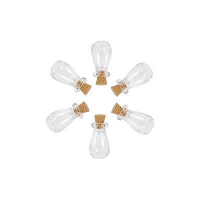 Mini Cute clear Glass Bottles Water Drop Shape Mini Transparent Glass ...