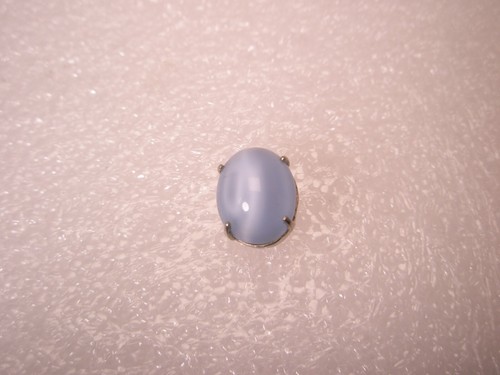 7/16" Light Blue Oval Cabochon Silver Tone Vintage Tie Tack Lapel Pin ...