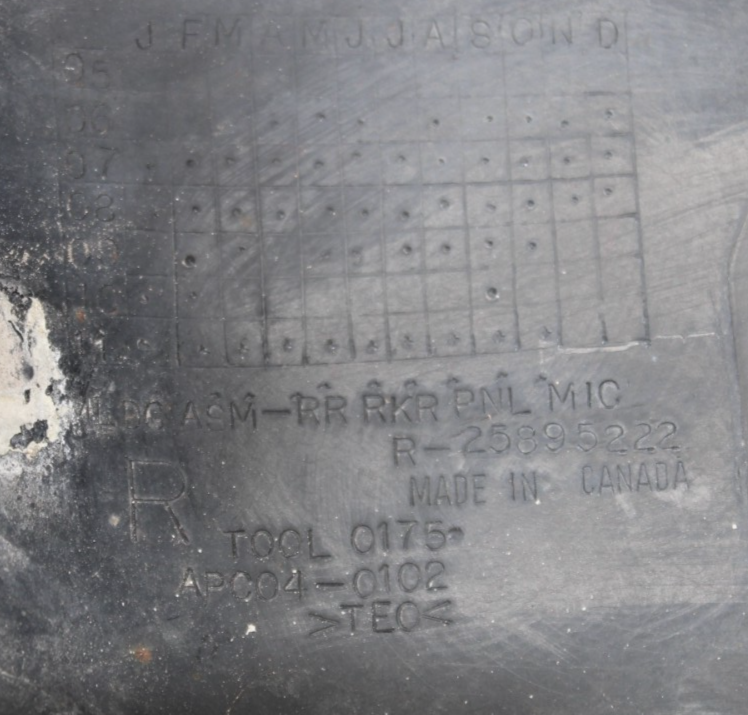 Genuine GM Black Passenger Side Rocker Panel Rear Molding 25895222 | eBay