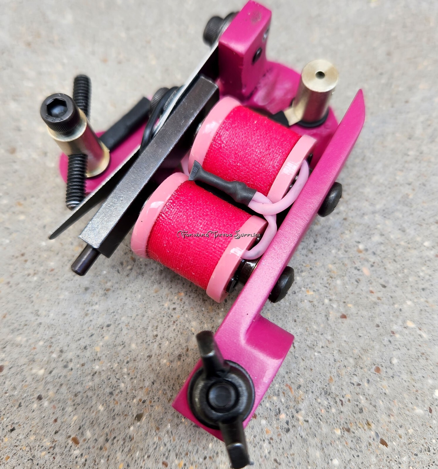 Hot Pink Shorty Jensen Shader Tattoo Machine Light Pink Coils Handmade ...