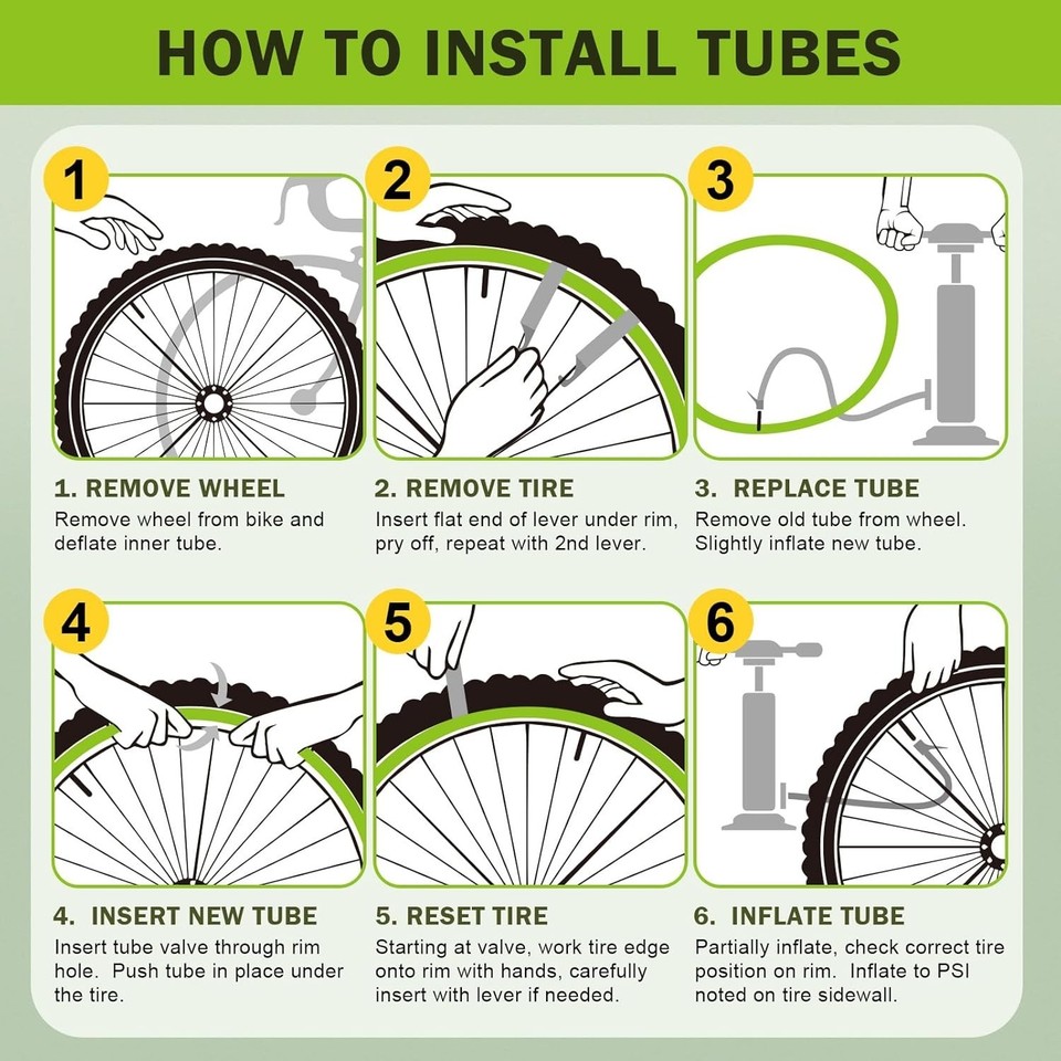 Versatile 22" Bicycle Tube Inner Tubes - 2 Pack with Tire Levers for ...