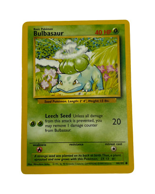 Pokemon Tcg Bulbasaur 44/102 Base Set (Played) | eBay