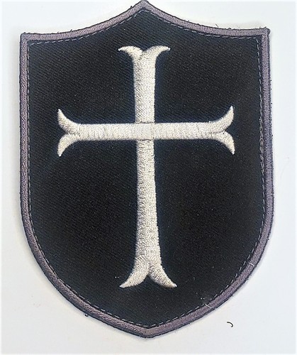🔥 Knights Templar Crusader Cross Black White Grey Tactical Embroidered Patch | eBay