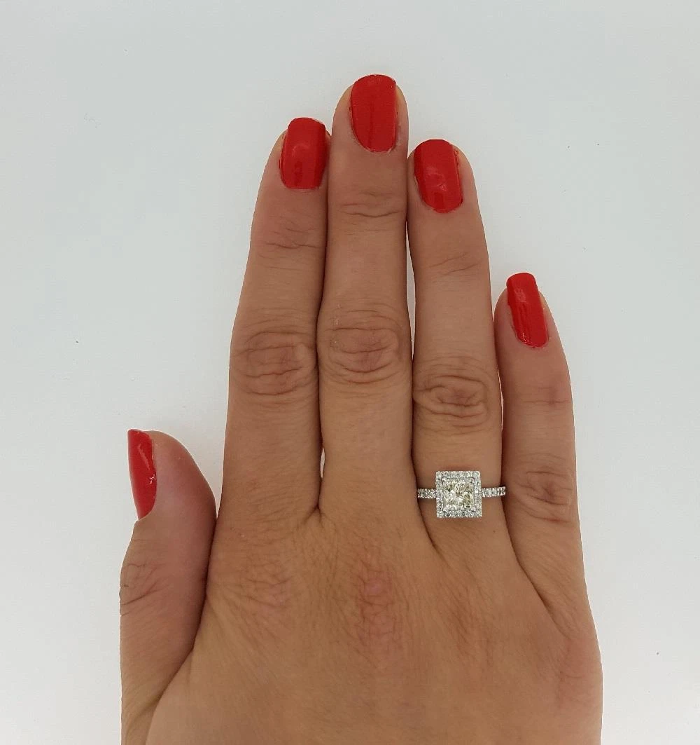 Square Pave Diamond Women Rings