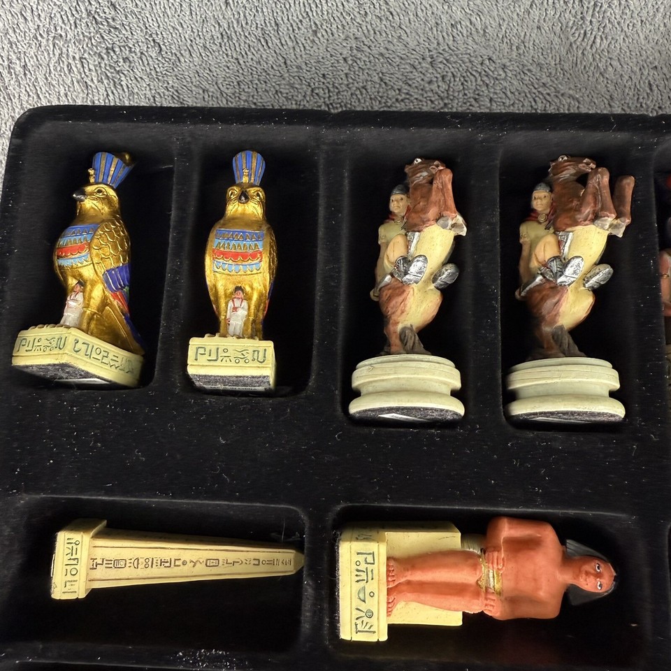The Chessmen Hand Painted Egyptian vs. Romans Chess Set Figures Pieces ...
