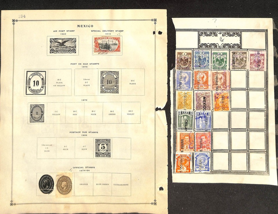 Mexico Stamp Collection on 18 Scott International Pages, 1856-1961 (BG ...