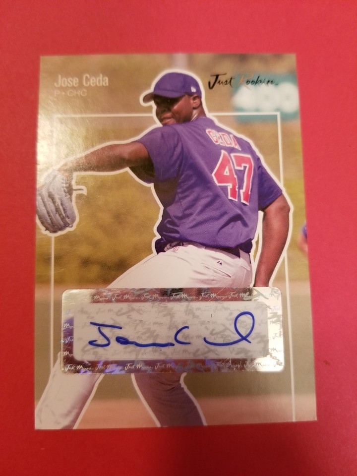 JOSE CEDA (SP) RC ROOKIE AUTOGRAPH AUTO #HR-14 CHICAGO CUBS 2007 JUST ...
