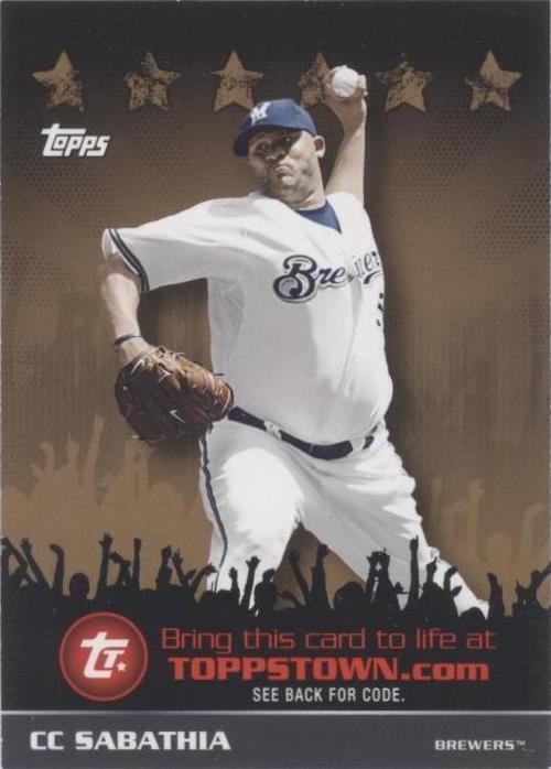 2009 Topps - Toppstown Redemption Code Cards C.C. Sabathia #TTT14 Gold ...