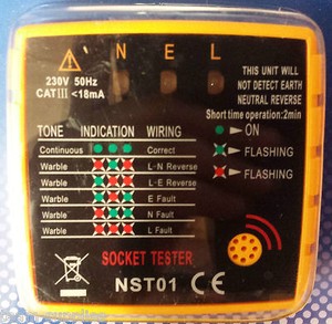 PRO MAINS POWER PLUG UK SOCKET TESTER 13A C/W BUZZER & LED ELECTRIC ...